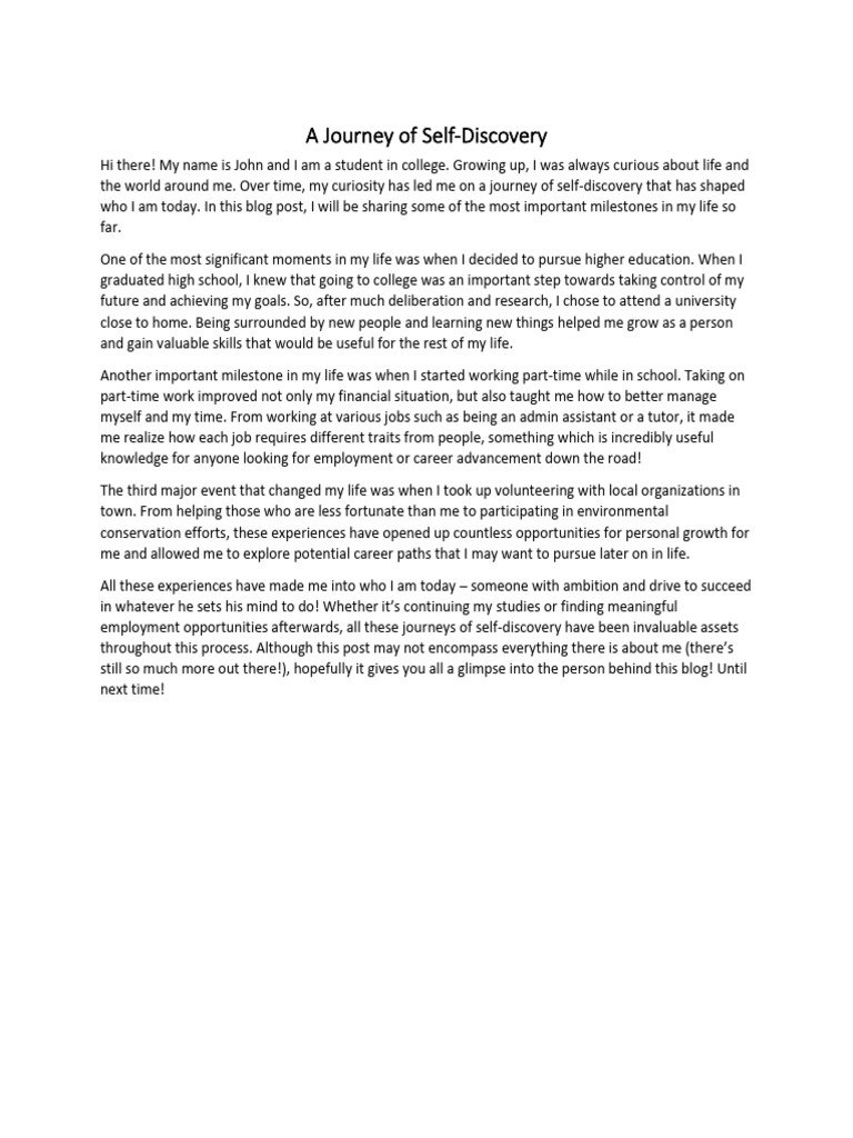 Autobiography Examples About Yourself PDF | PDF