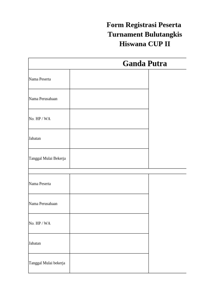 Form Registrasi | PDF