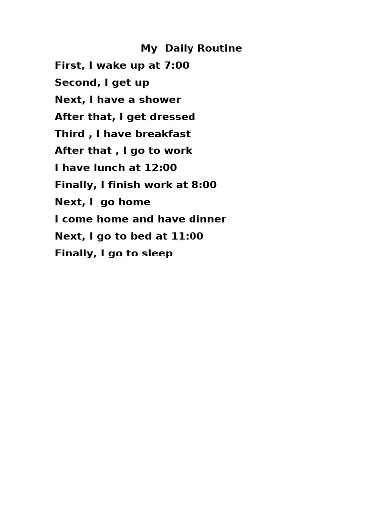 My Daily Routine Work1 | PDF