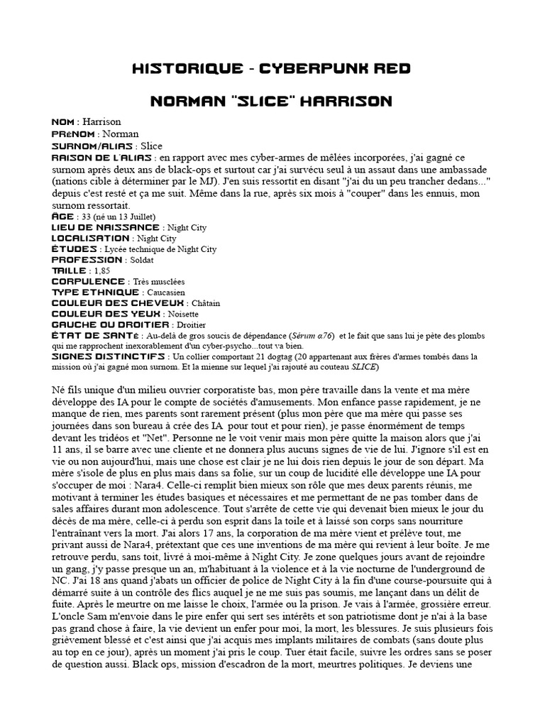 CYB_RED-Norman-SLICE-Harrison V0.1 | PDF