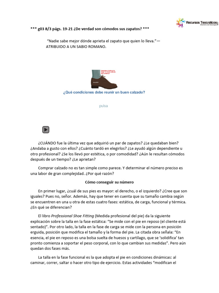 De verdad son cómodos sus zapatos | PDF