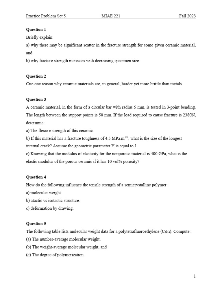 Practice Problem Set #5 | PDF Practice Problem Set #5 | PDF