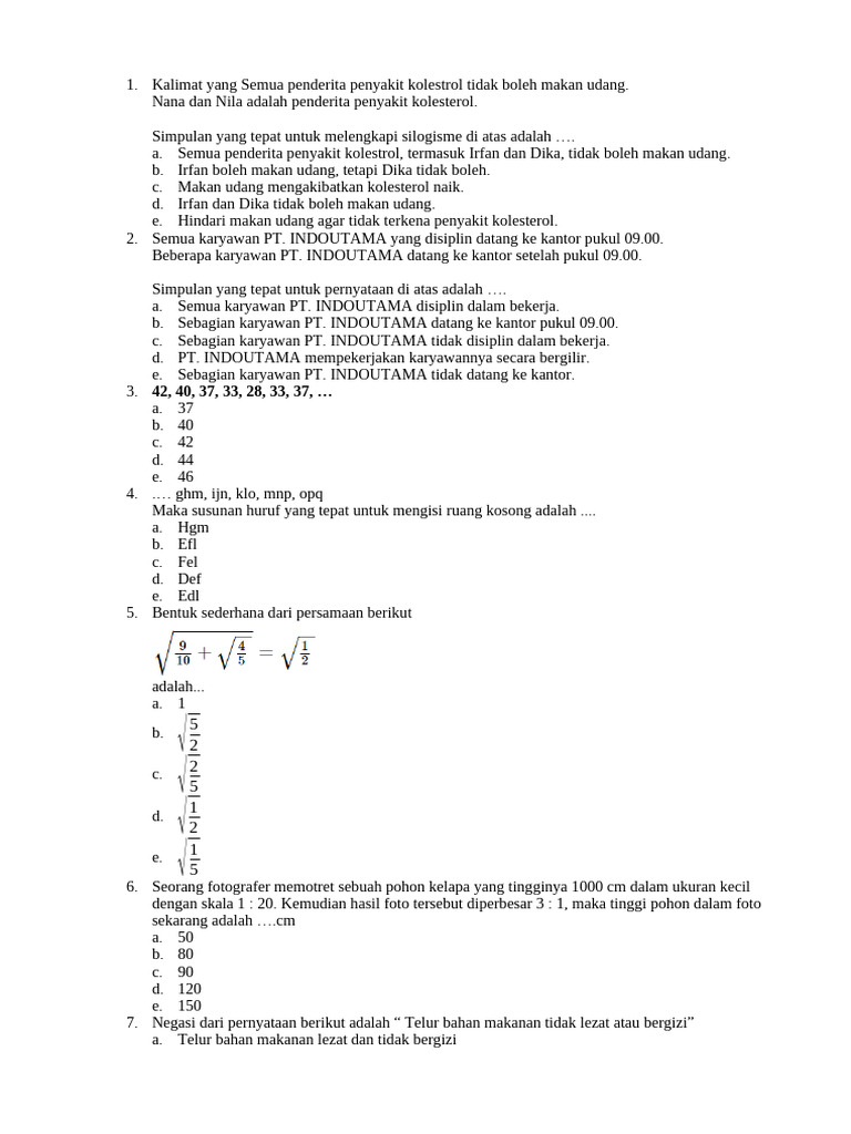MTK - Kpu - Try Out Utbk SNBT 2023 Part p06 | PDF