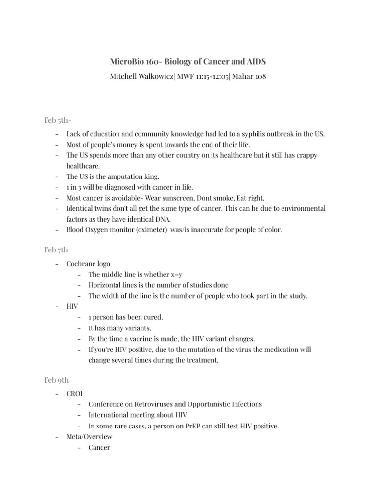MICROBIO 160 Notes | PDF