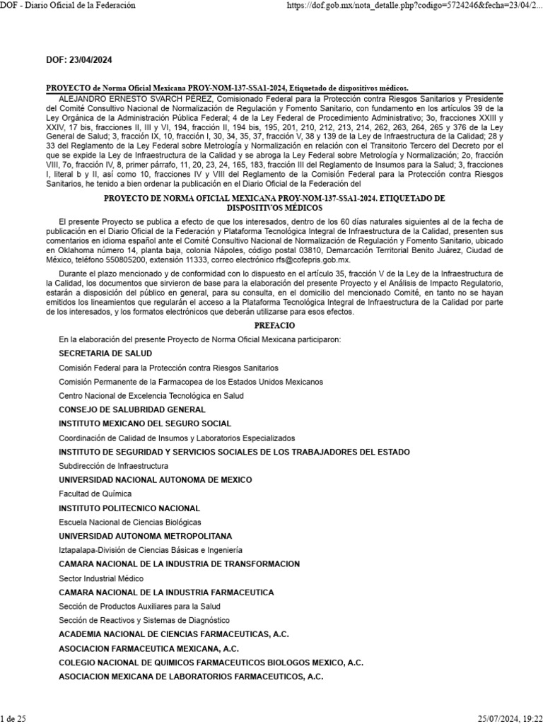 NOM137-2024 Etiquetado de Dispositivos Medicos | PDF