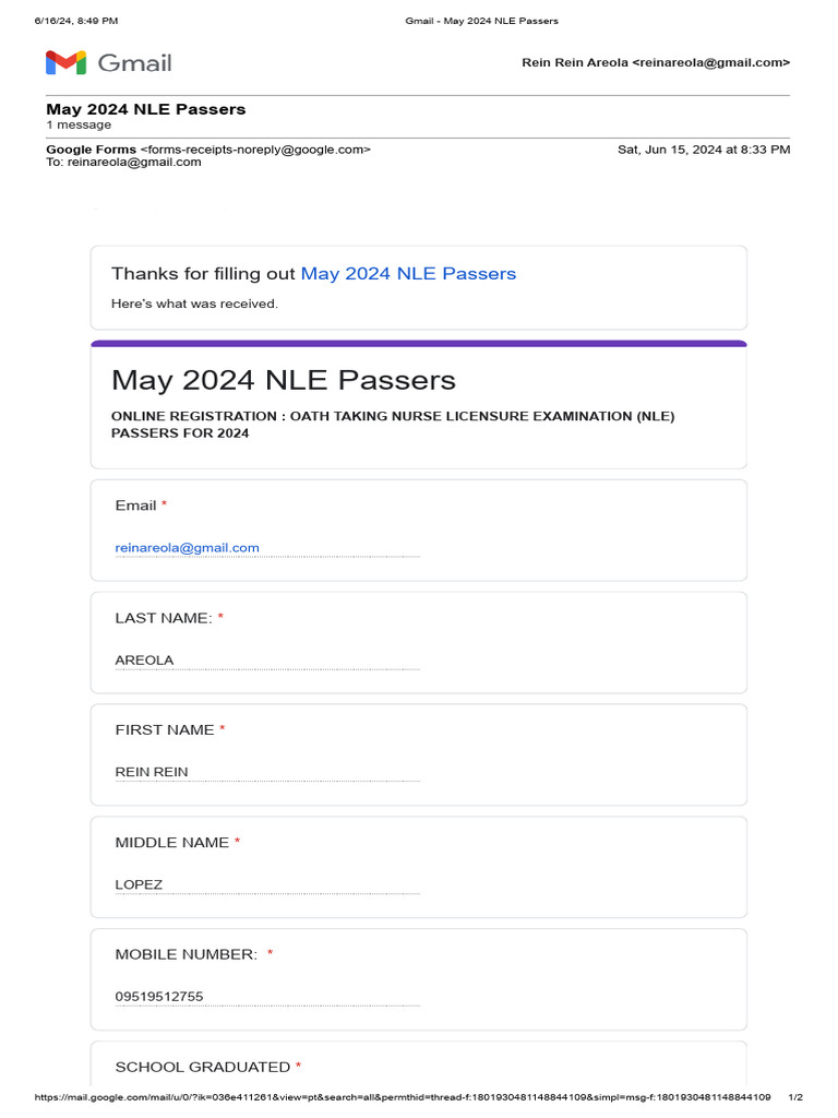 Gmail - May 2024 NLE Passers | PDF