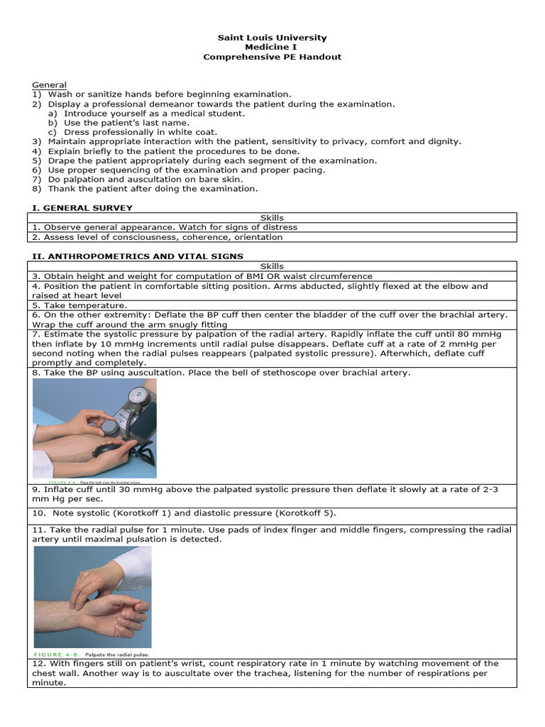 Comprehensive PE Handout | PDF