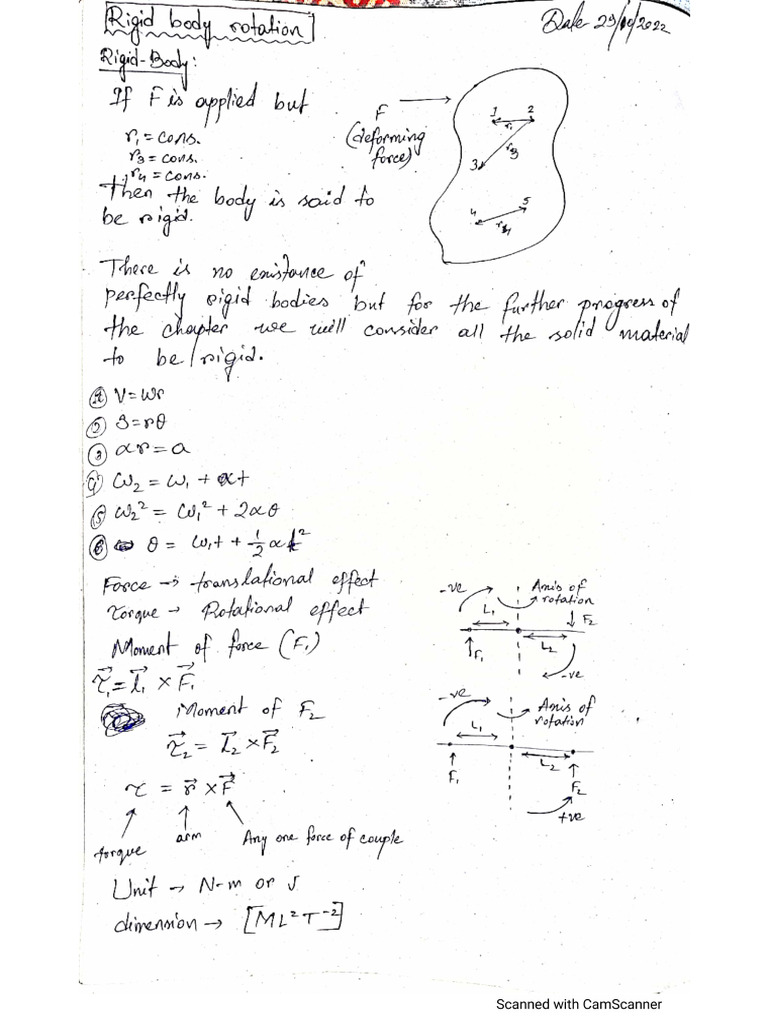 Rigid Body Rotation (Physics) | PDF