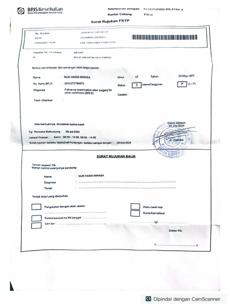 Surat Rujukan, Nur Hasni Minasa | PDF