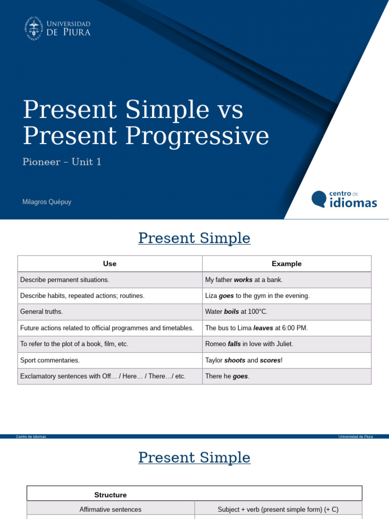 Present Simple Vs Present Progressive & Stative Verbs | PDF