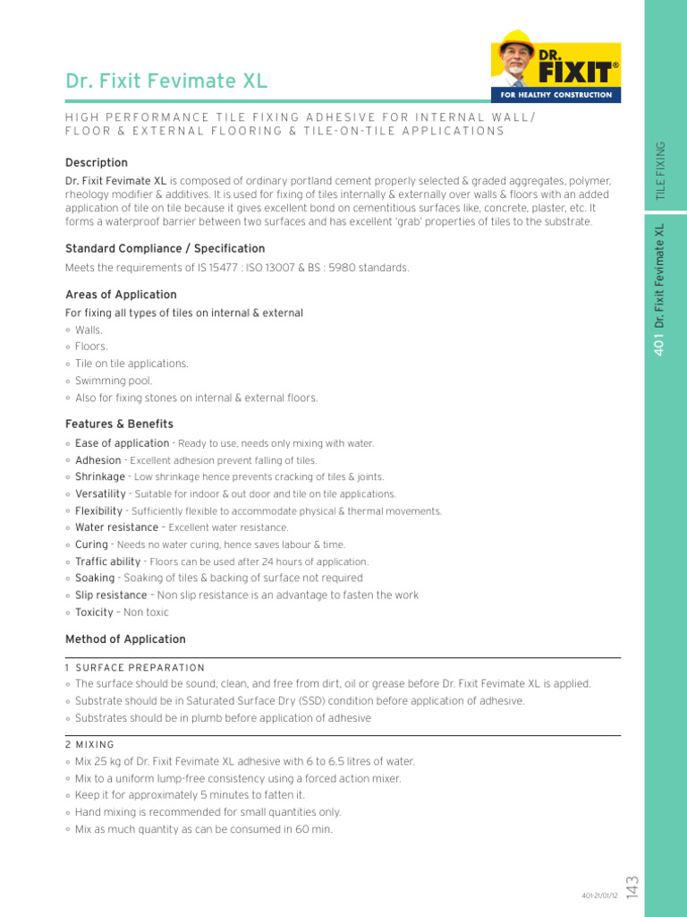TDSDR Fixit Fevimate XL | PDF