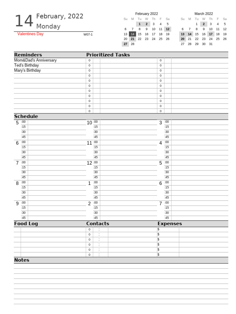 Printable Daily Planner V2 | PDF