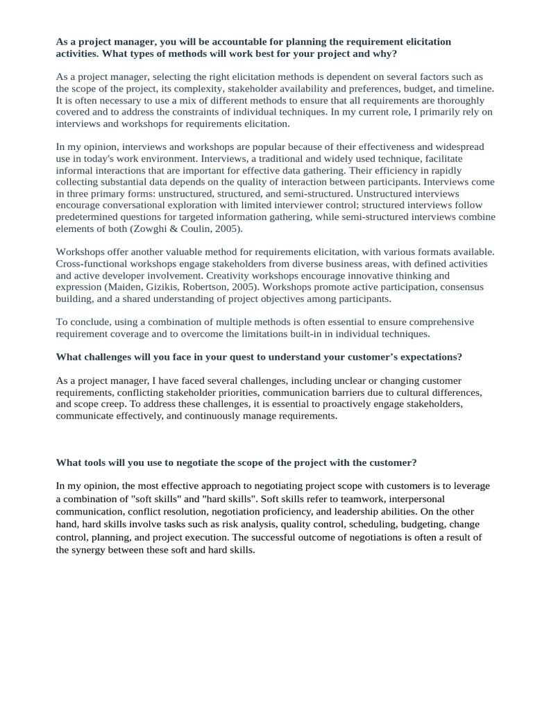 Project Management Elicitation Guide | PDF | Creativity | Career & Growth