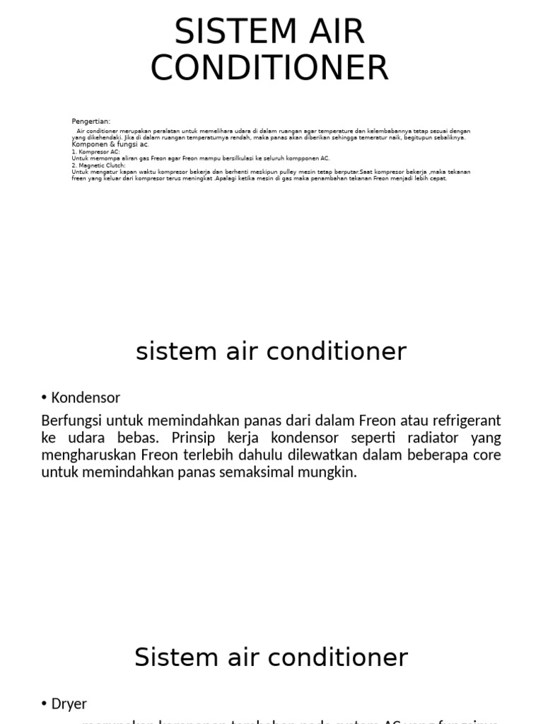 SISTEM AIR CONDITIONER | PDF