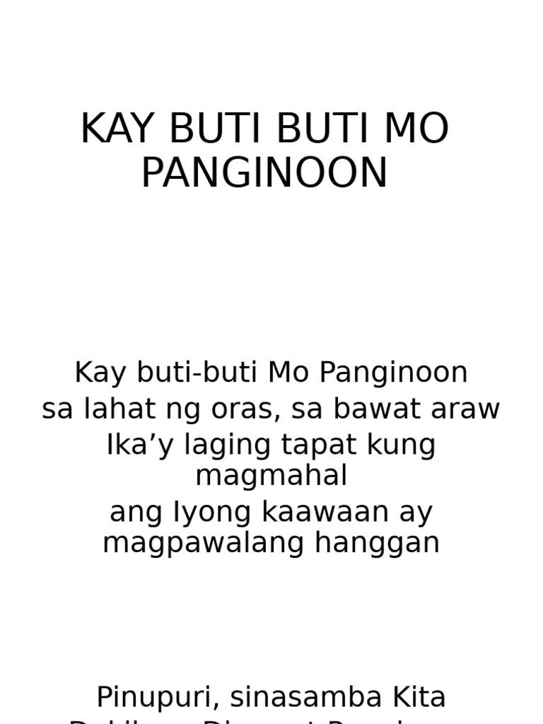 Kay Buti Buti Mo Panginoon | PDF