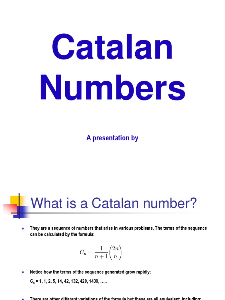 Catalan Number Presentation Final | PDF | Mathematical Objects ...