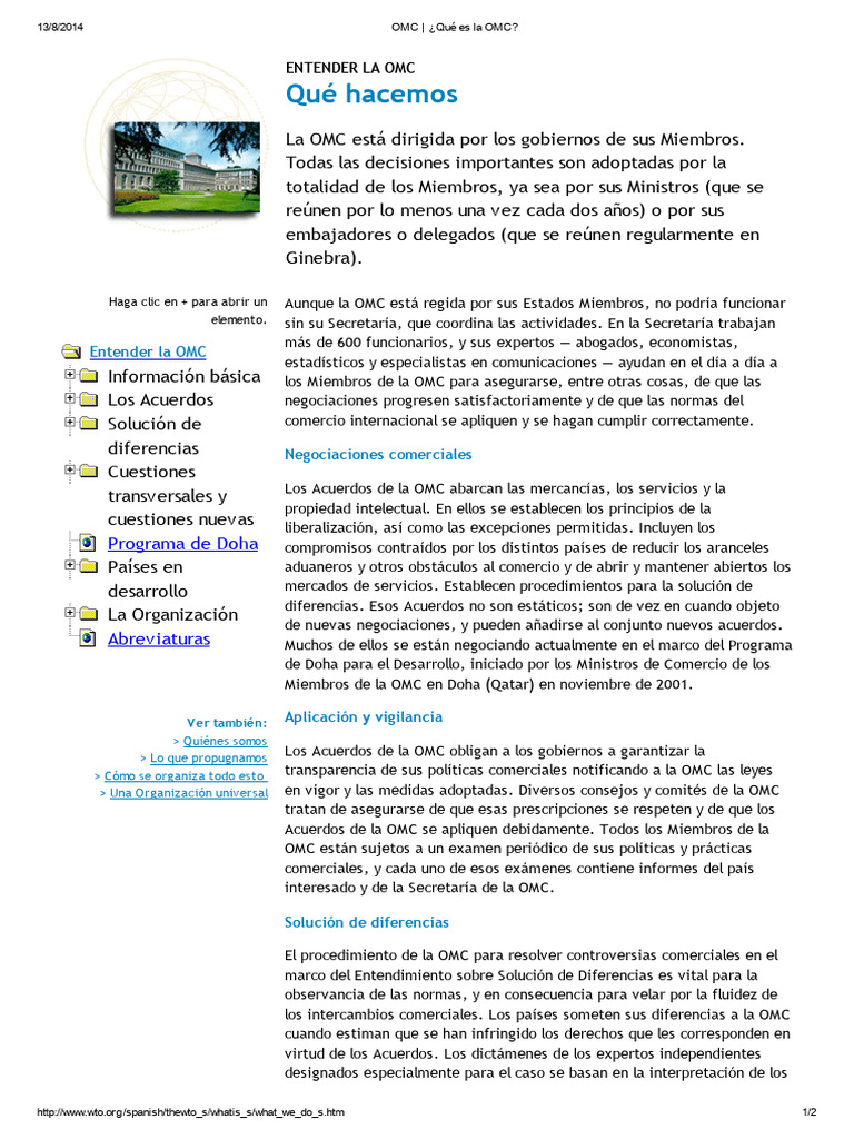 OMC - ¿Qué Es La OMC | PDF