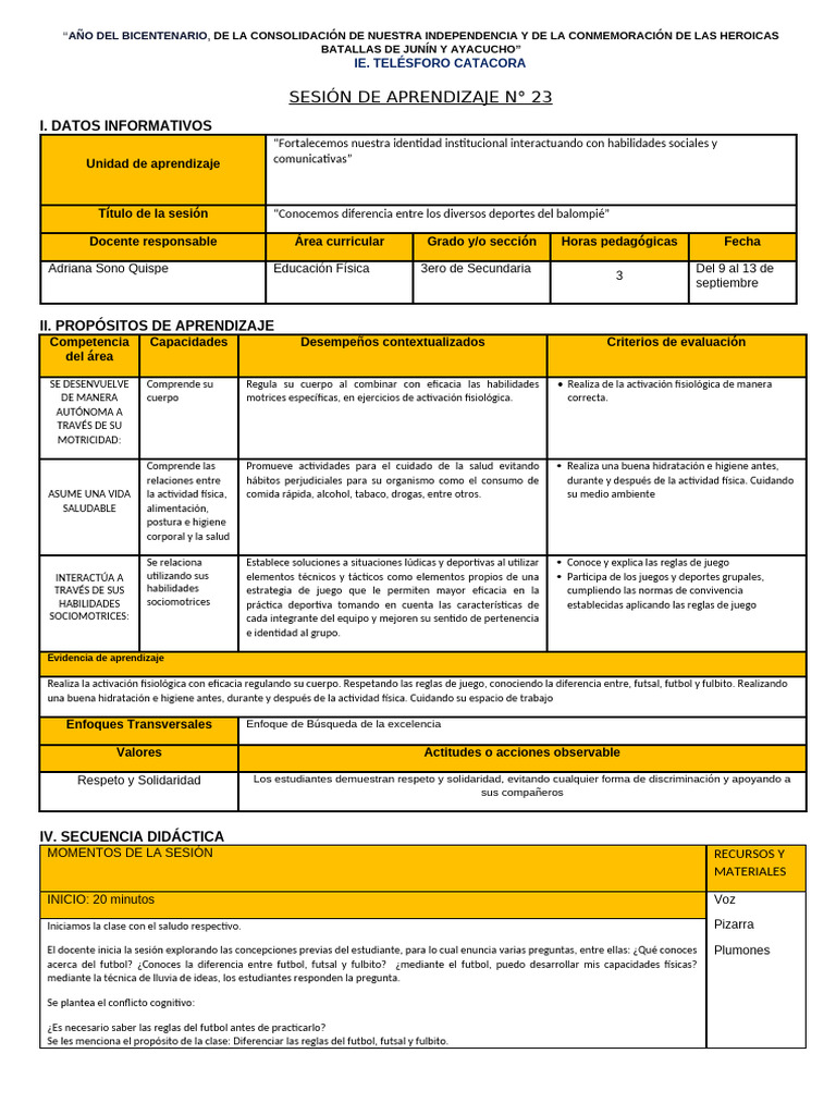 3ro Sec Sesion 23 | PDF