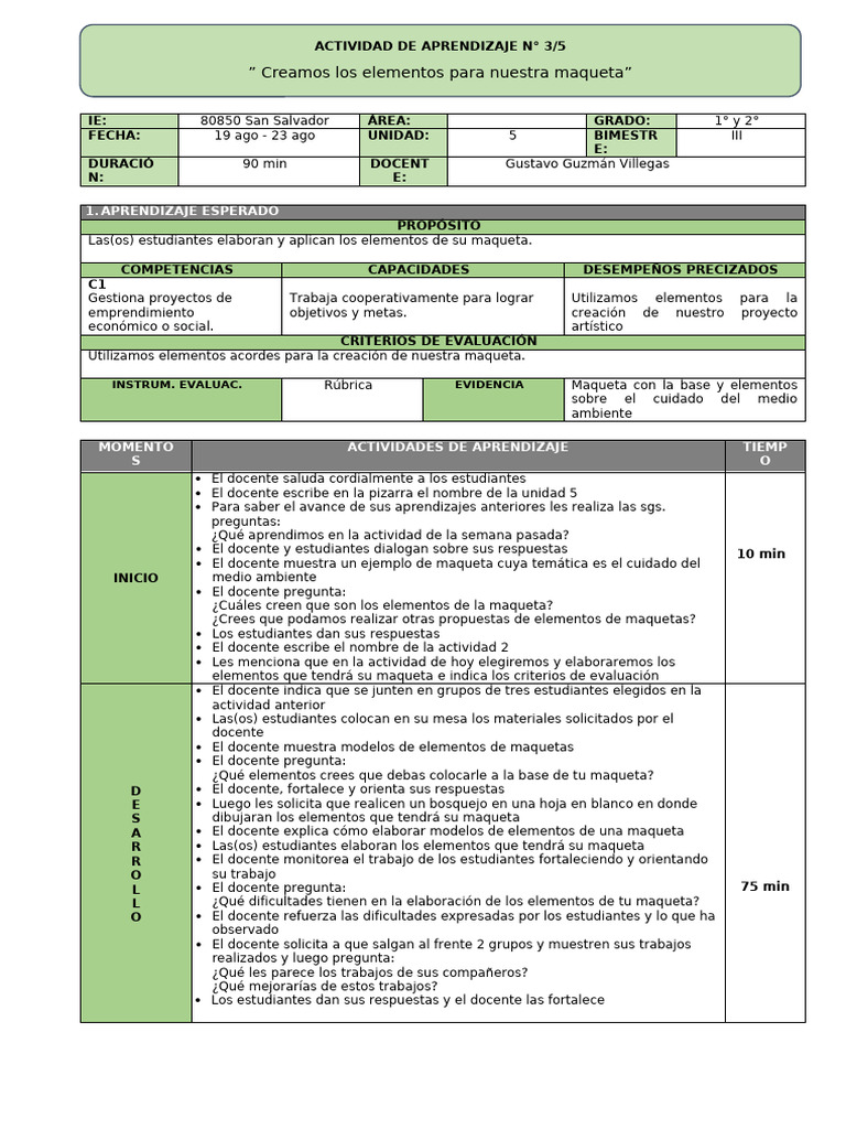 1°2° - EPT - Actividad 3 - Unidad 5 - 2024 | PDF