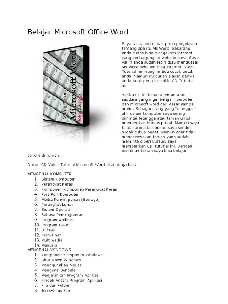 Belajar Microsoft Office Word | PDF