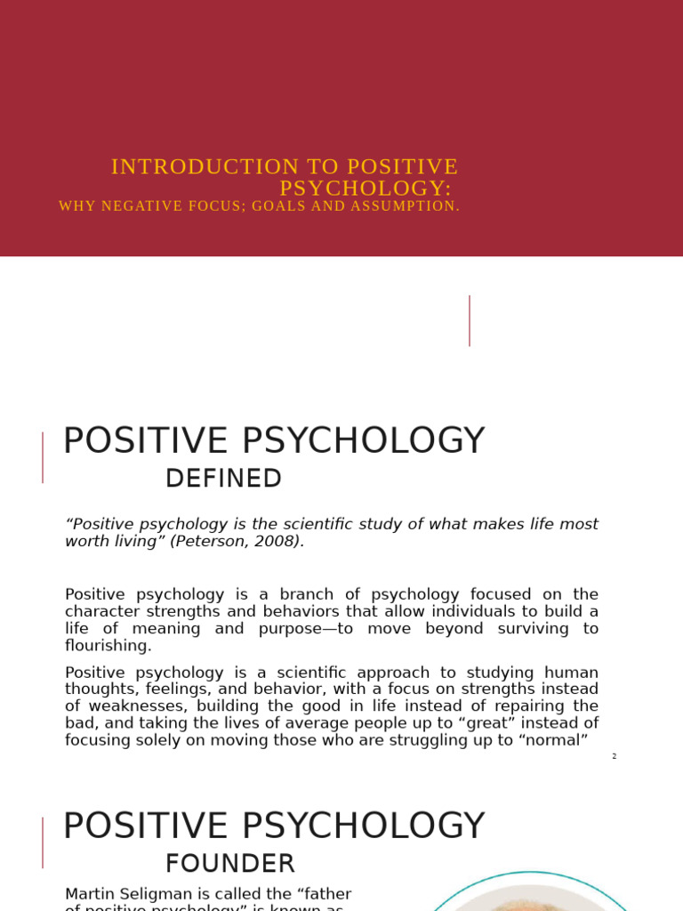 Introduction To Positive Psychology | PDF | Positive Psychology ...