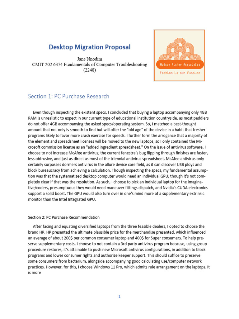 Desktop Migration Proposal Template 2 | PDF