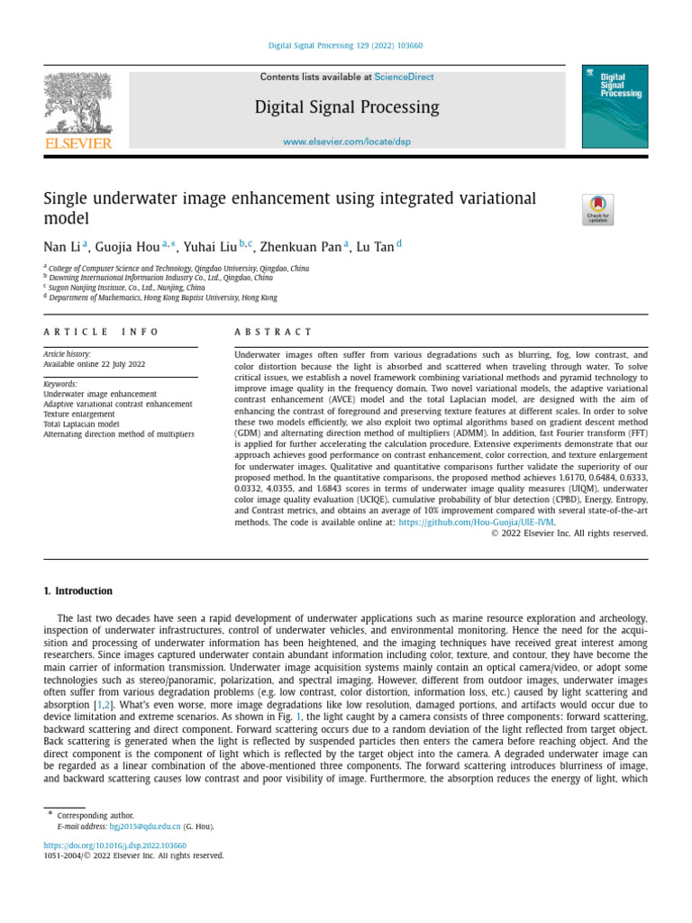 Li - 2022 - Single Underwater | PDF