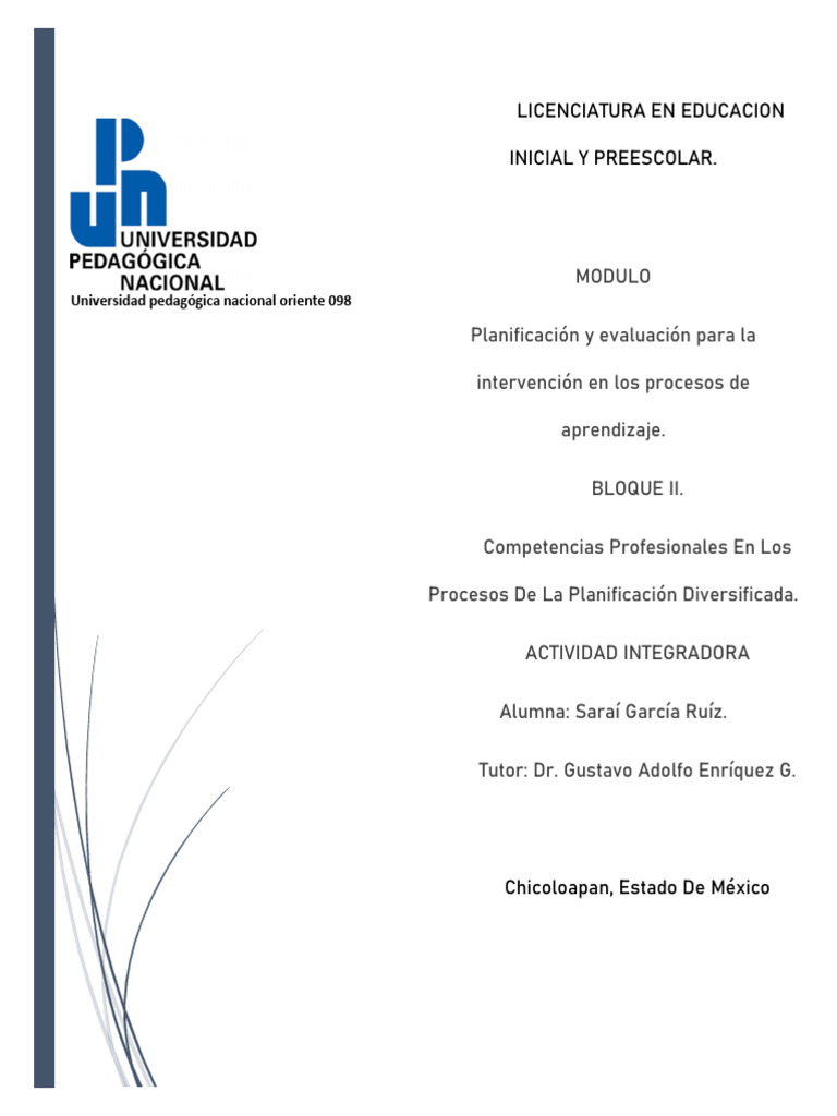 Actividad integradora.BLOQUE II | PDF