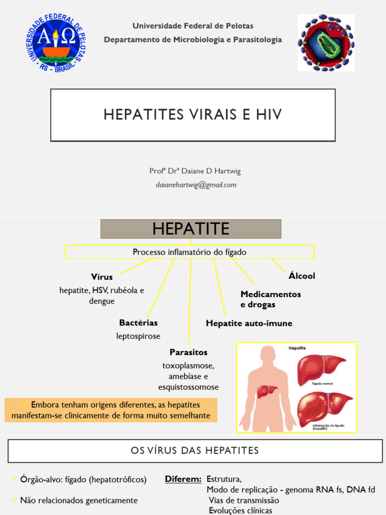 AULA 3 - DoenÃ As Virais Hepatites Virais e HIV | PDF