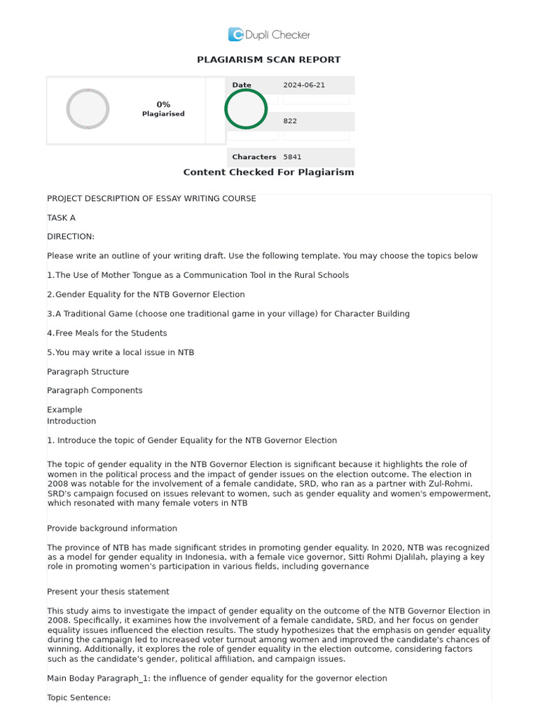 Duplichecker Plagiarism Report | PDF