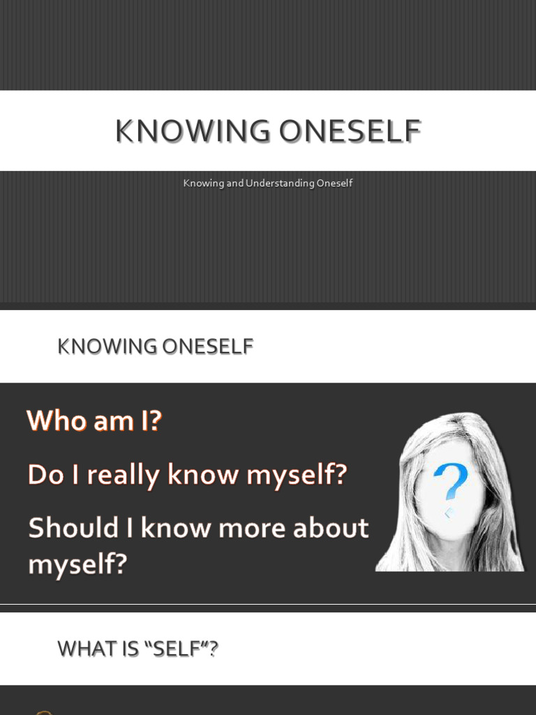 Knowing oneself | PDF