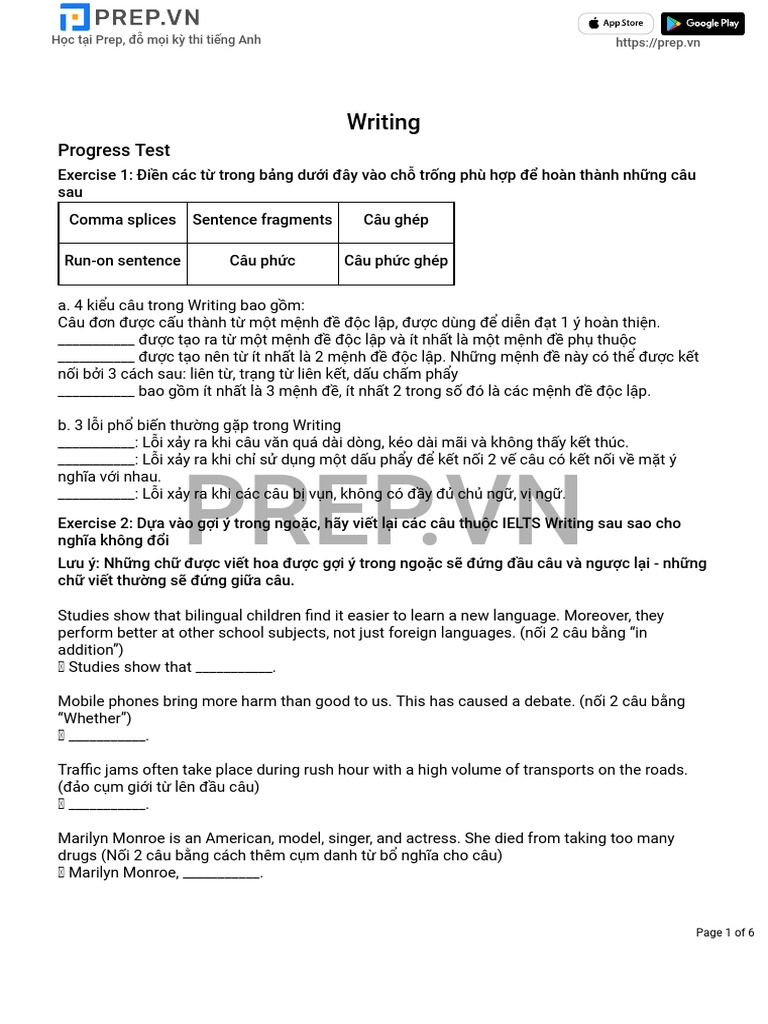 Prep - VN - IELTS Writing Cơ Bản Plus - 2 | PDF