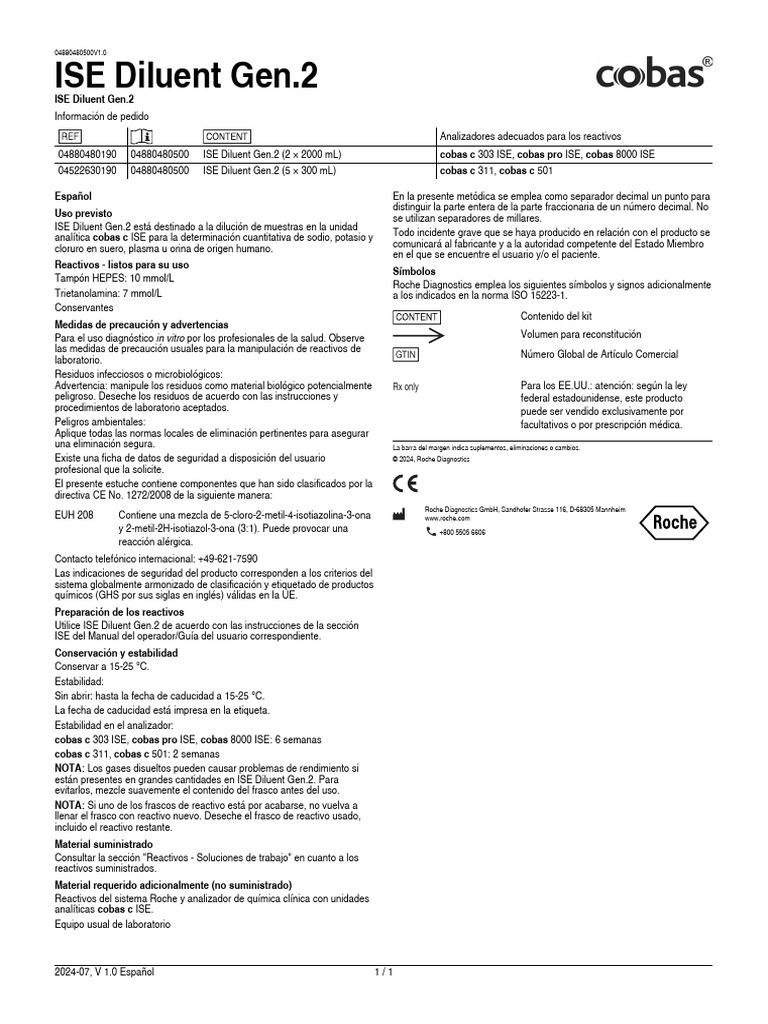 Insert.ise Diluent Gen.2.04880480500.V1.Es | PDF