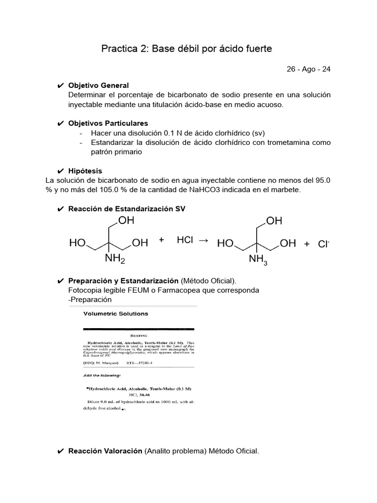 Base Débil Por Ácido Fuerte | PDF