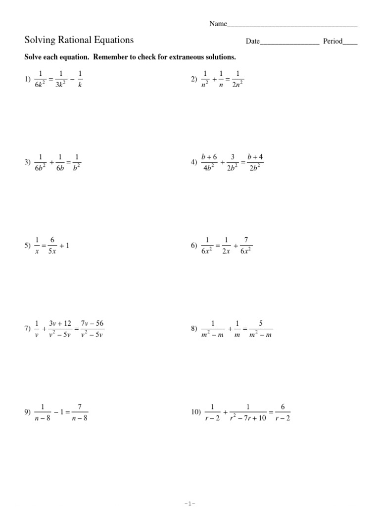 GEN-MATH - Solving Rational Equations First Quarter | PDF | Equations | Mathematics