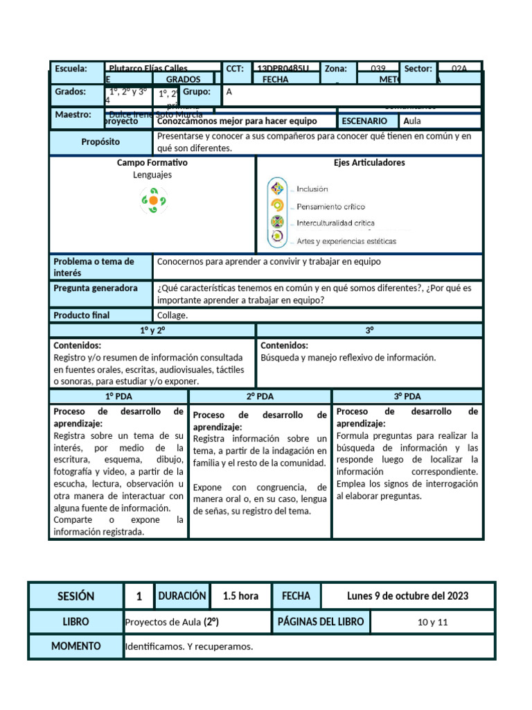 PROYECTO CONOZCAMONOS MEJOR PARA HACER EQUIPO | PDF