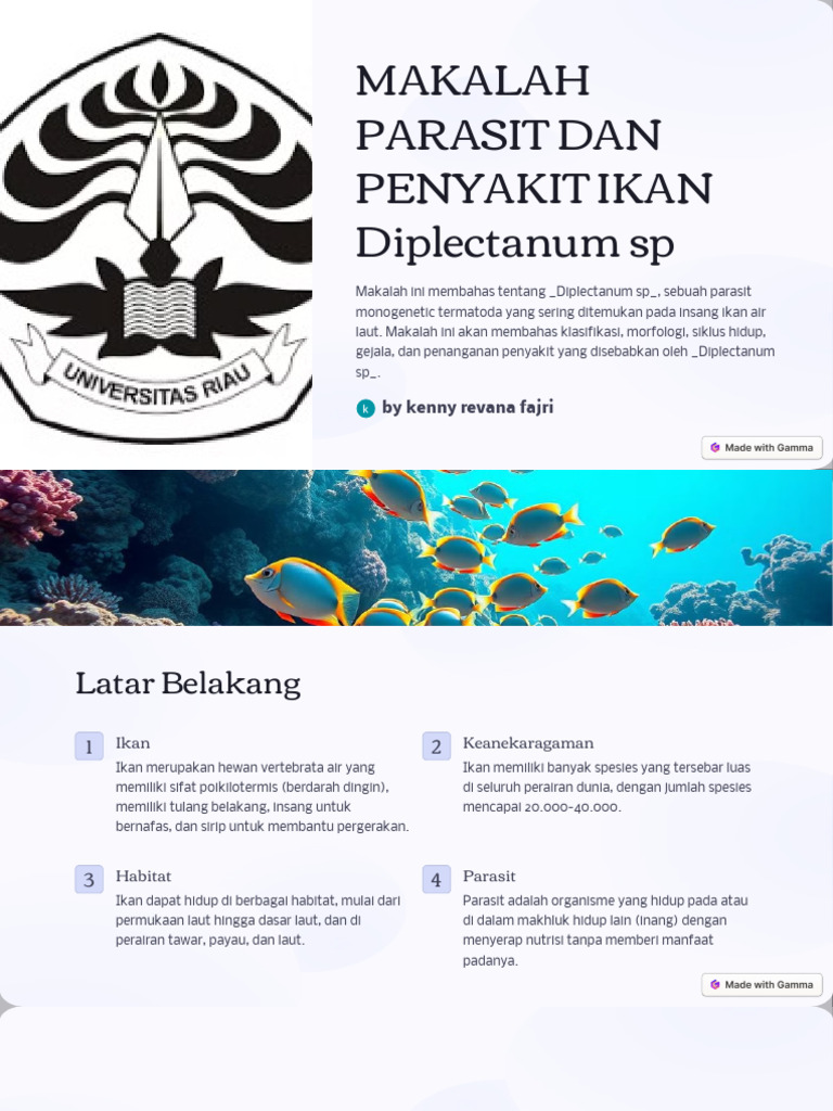 Makalah Parasit Dan Penyakit Ikan Diplectanum SP | PDF