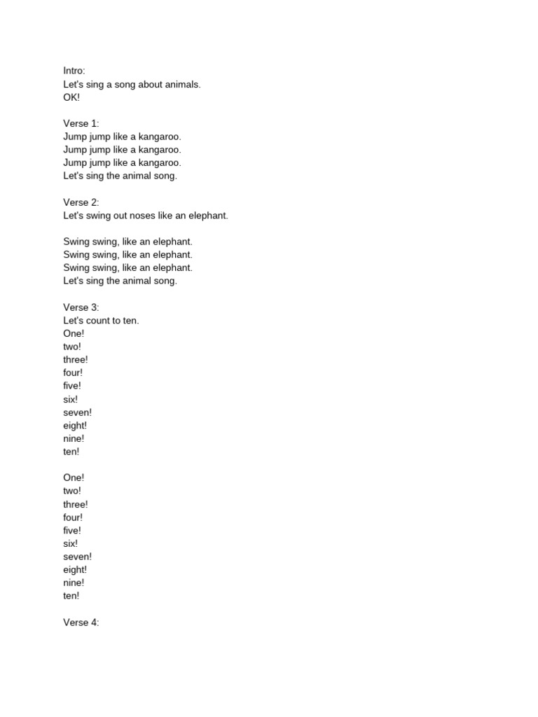 The Animal Song | PDF