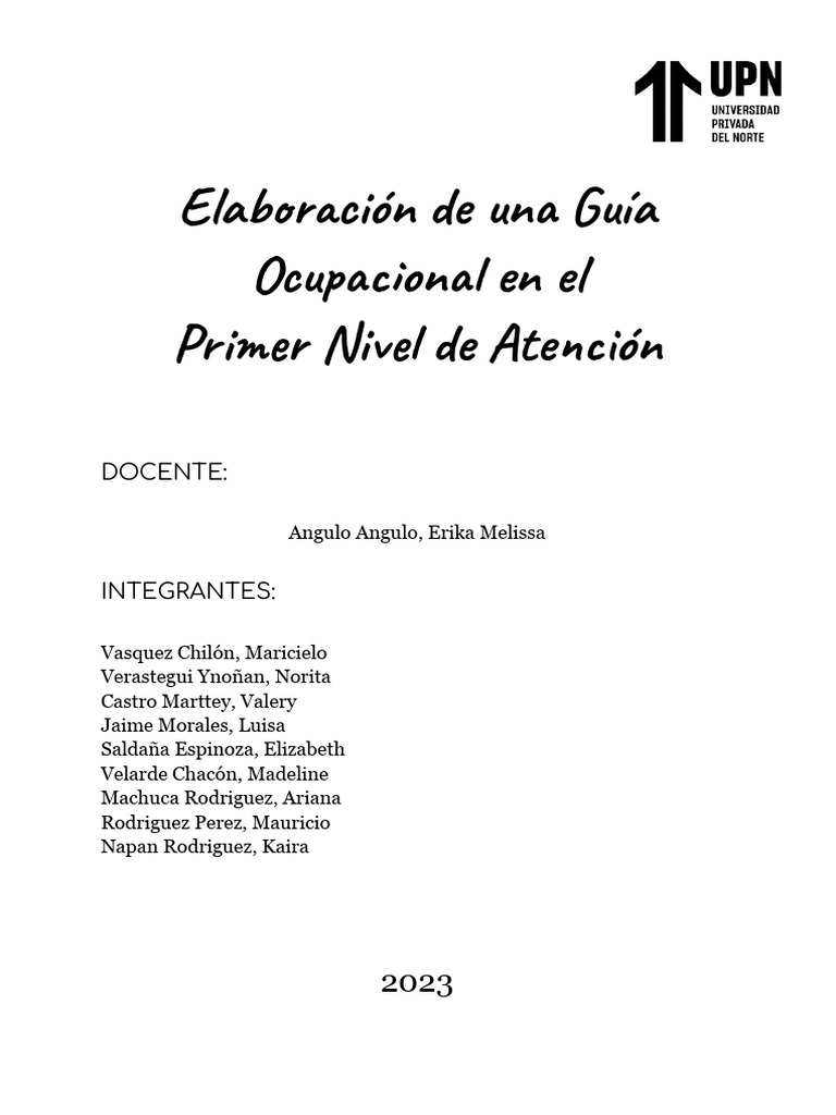 Elaboraci - N de Una Gu - A Ocupacional | PDF