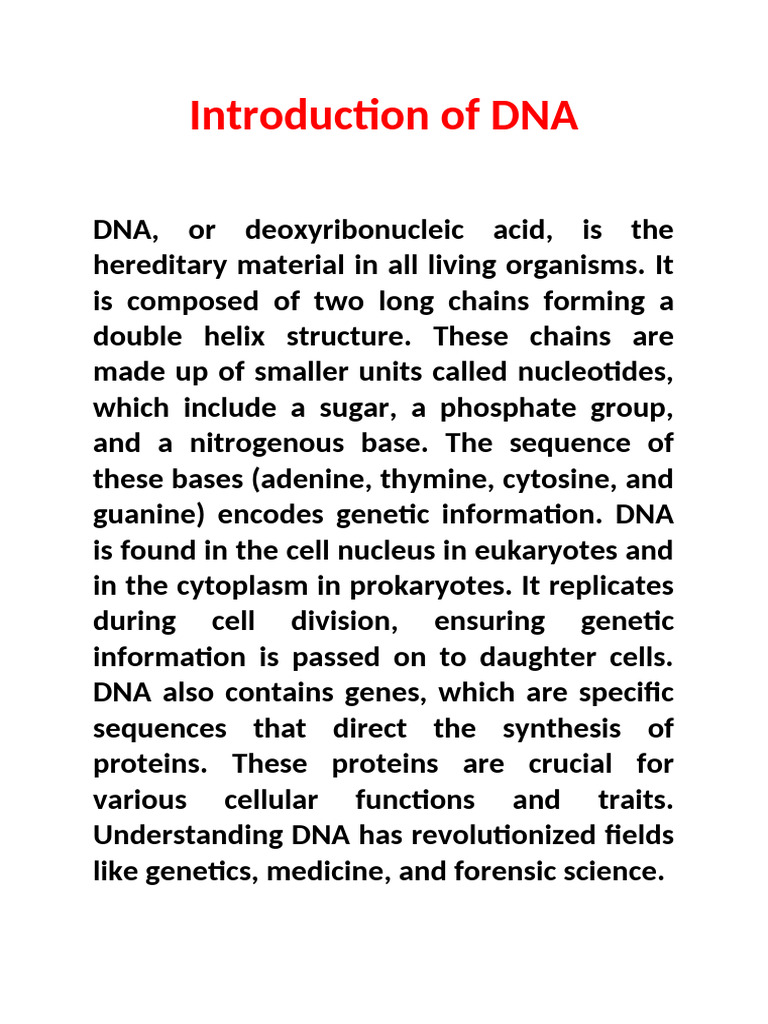 Introduction of DNA | PDF