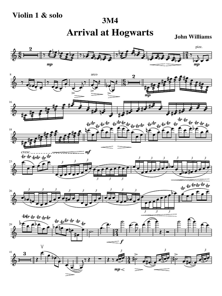 Arrival at Hogwarts - Violin Sheet Music | PDF | Harry Potter ...