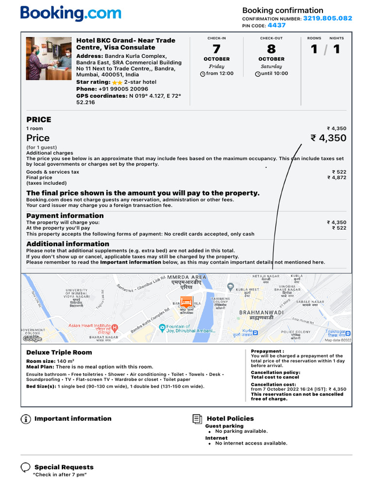 Booking #3219805082 | PDF