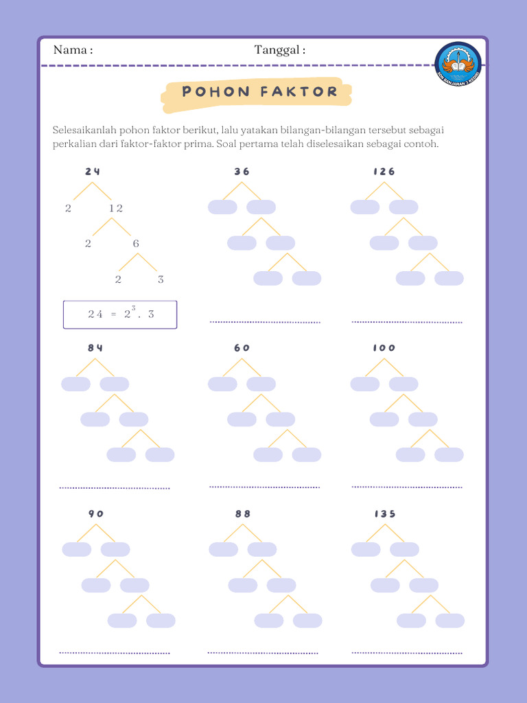 LKPD Matematika Pohon Faktor | PDF
