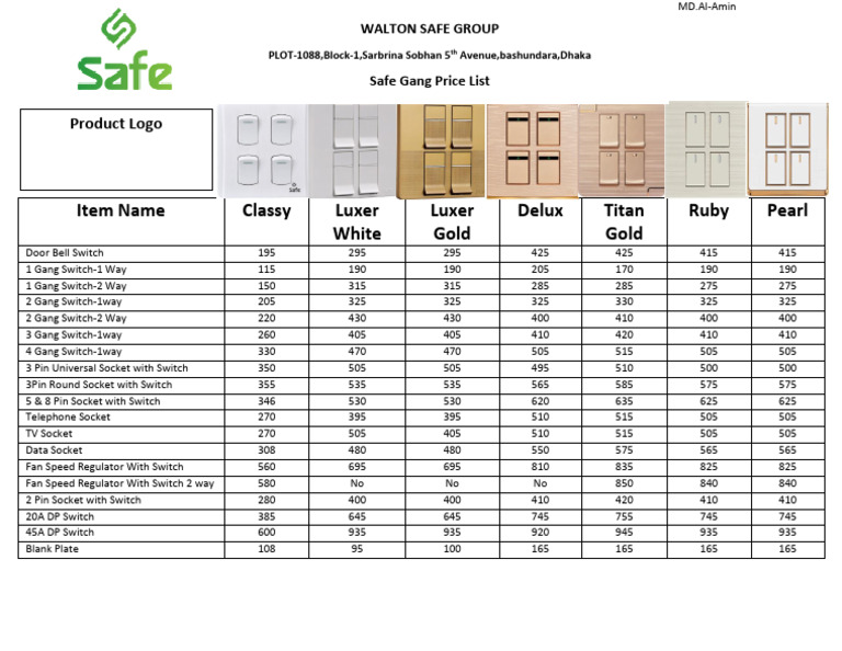 Safe Gang Price List | PDF