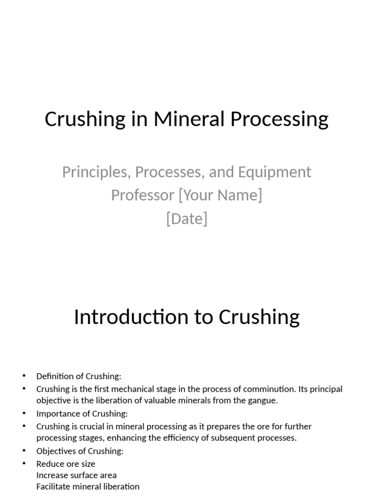 Crushing in Mineral Processing Overview | PDF | Mining | Home & Garden