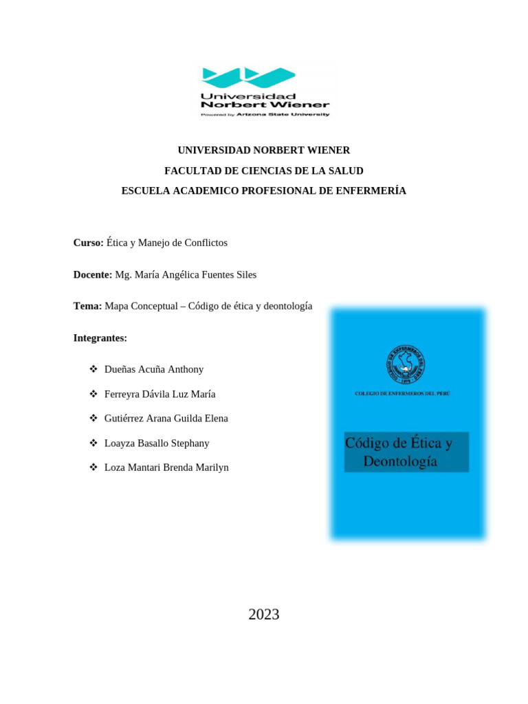 Grupo N°4 Mapa Conceptual Codigo De Etica Y Deontologia Pdf