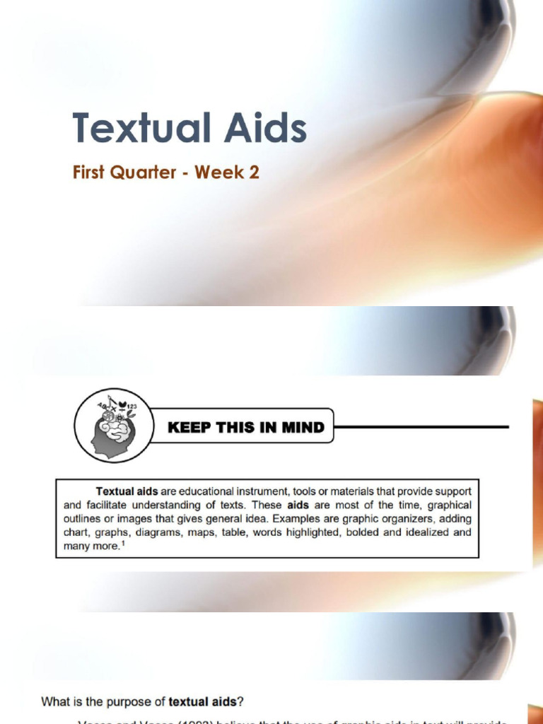 Q1-Textual Aids (L1) | PDF