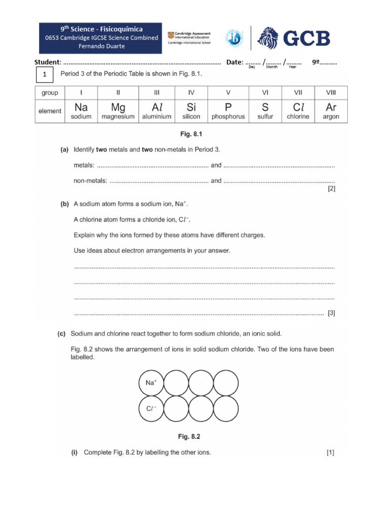 9º - Chem Topic 1 - 0653 IGCSE - C | PDF