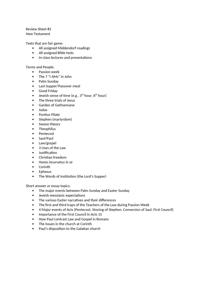 Review Sheet #2c | PDF