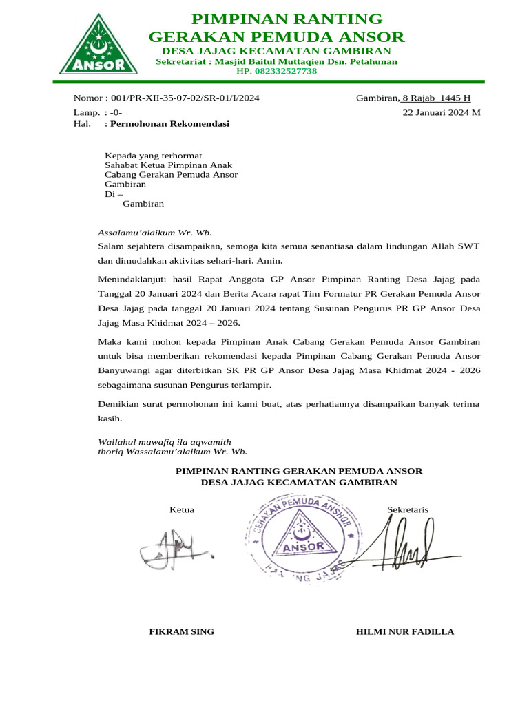 Tanpa Stempel PENERBITAN SK PR JAJAG | PDF